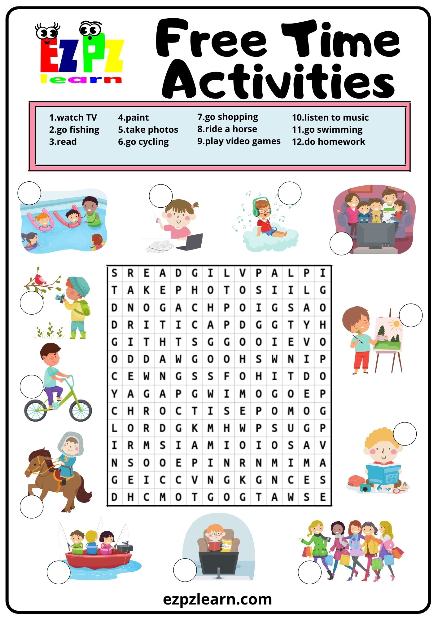 Free Time Activities Ezpzlearn free-time-activities-ezpzlearn